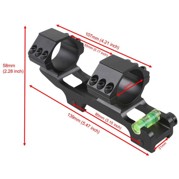 ☀ Vector Optics One Piece ACD Mount with Bubble Level - Extra Light and ...